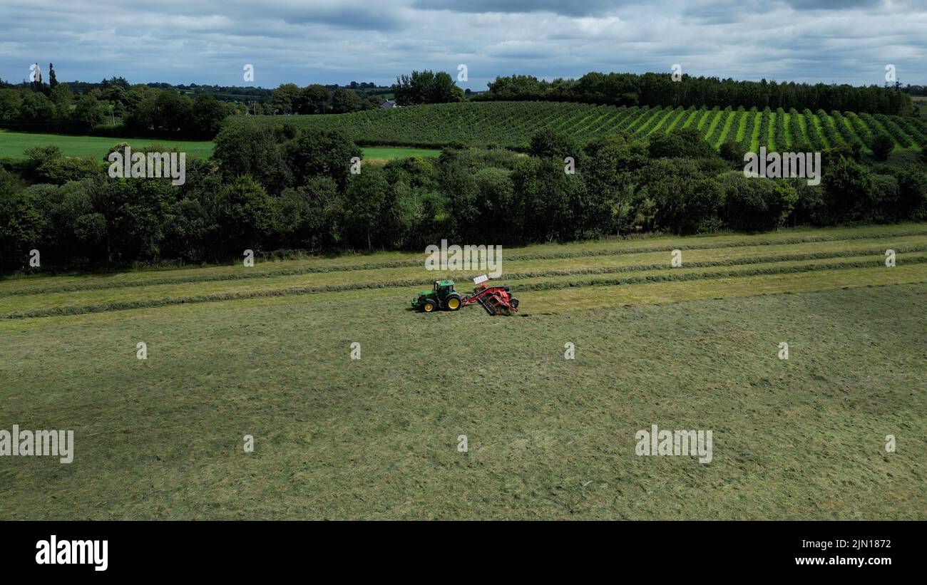 Silage Cutting, Benburb, Northern Ireland Stock Photo - Alamy
