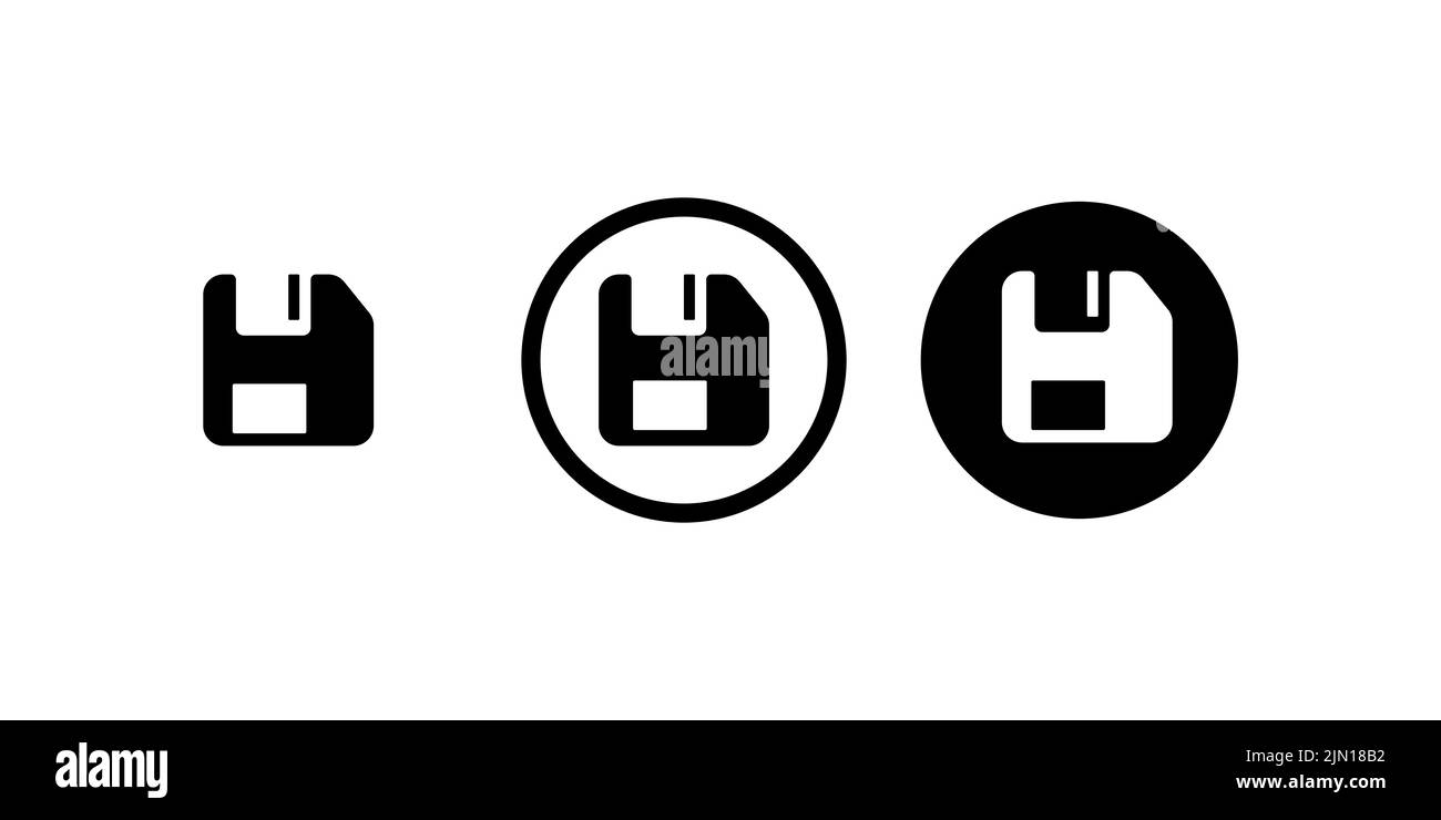 Black And White Floppy Disk For Computer Data Storage Icon Isolated On White Background