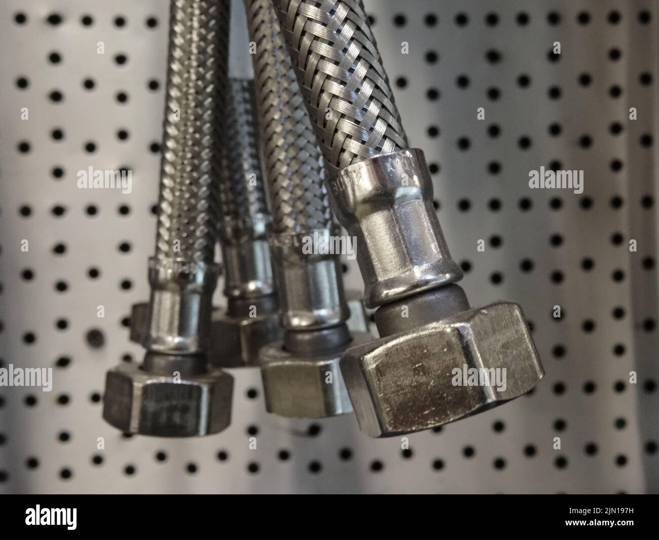 Hex Head Fitting Of A High Pressure Water Pipe Macro Shot Stock Photo ...