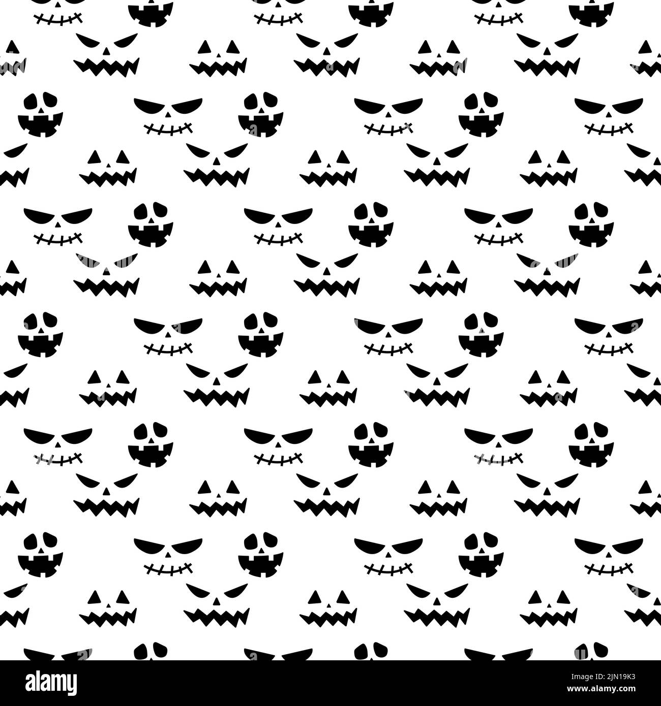 Seamless repeating pattern with Halloween symbols. Design of ...