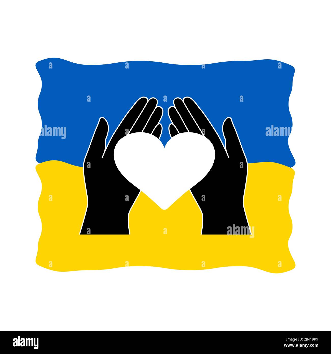 National Ukrainian flag. Concept symbol of help support and no war in ...