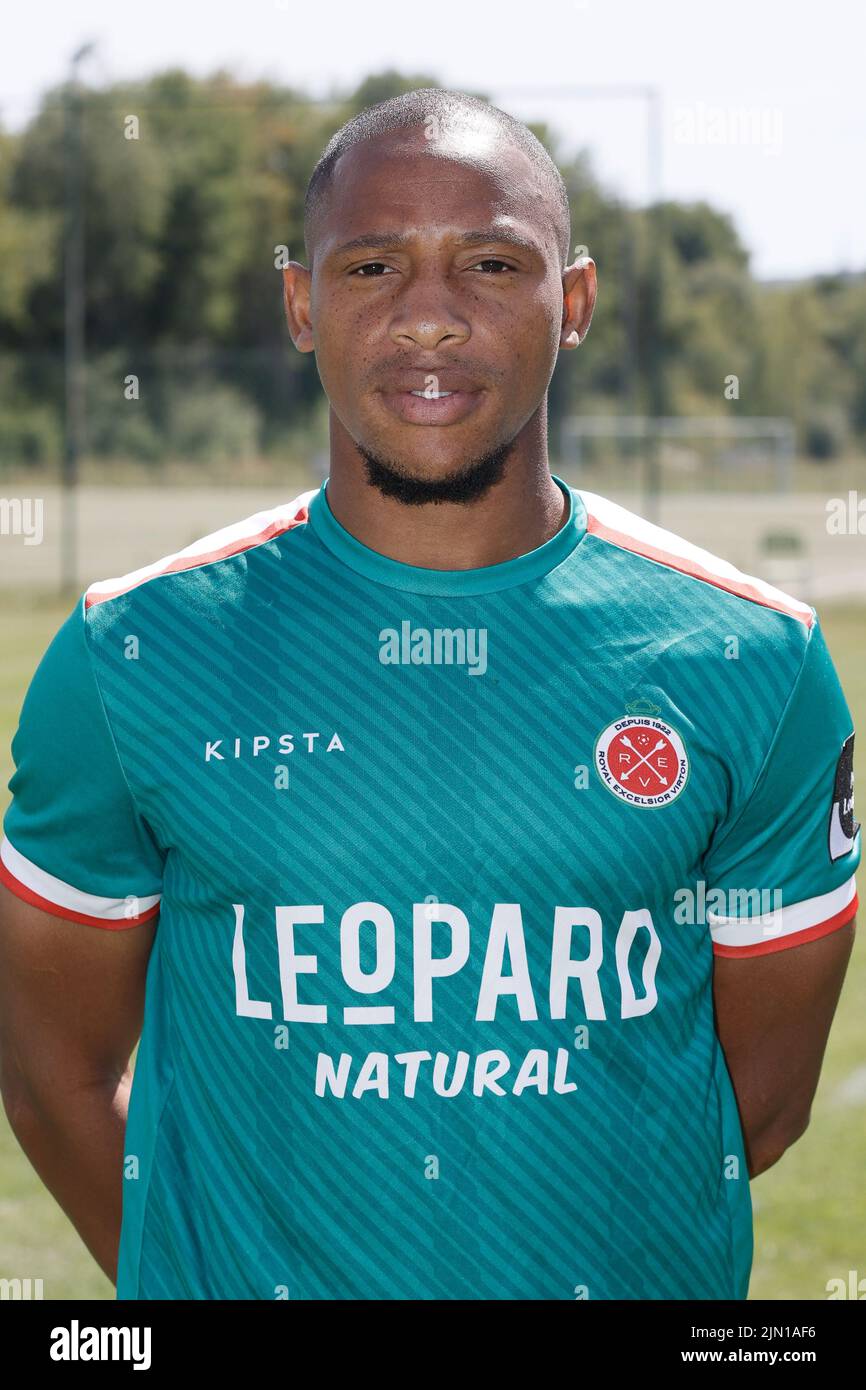 Virton's Yanick Aguemon poses for the photographer during the 2022-2023 ...