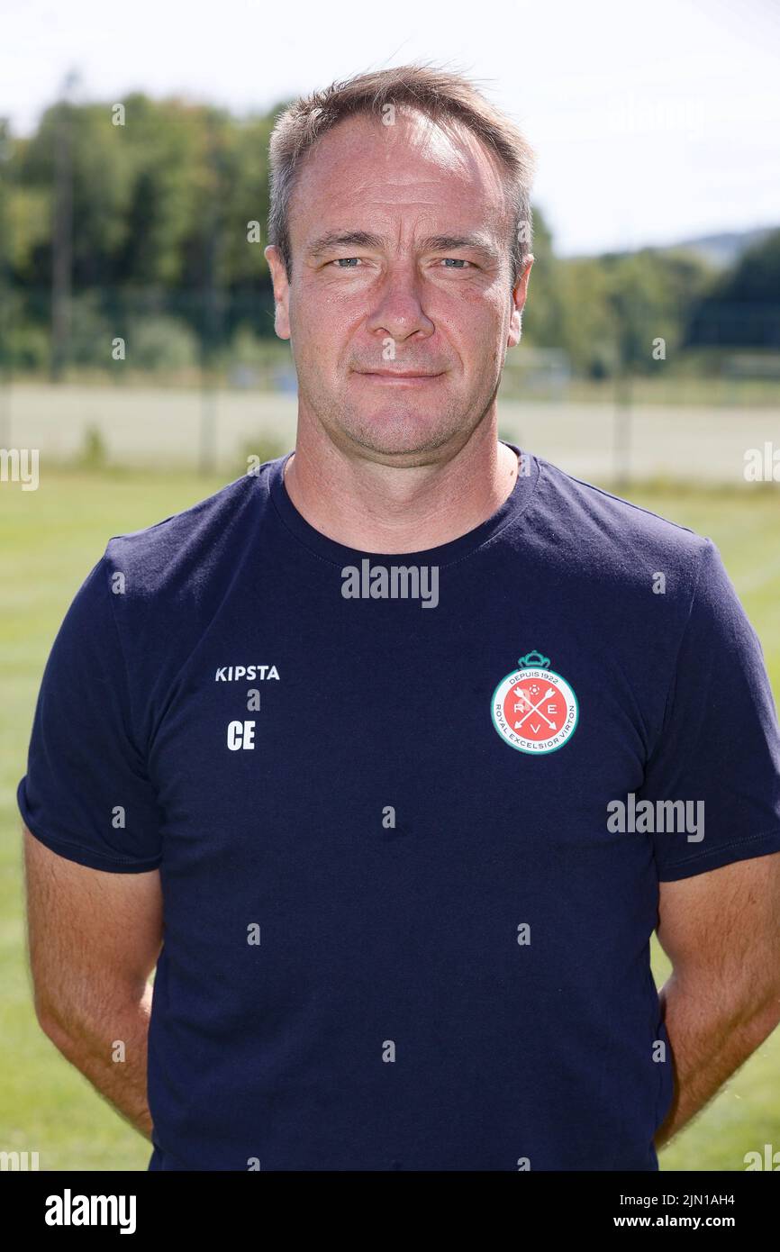 Virton's assistant coach Emmanuel Coquelet poses for the photographer ...