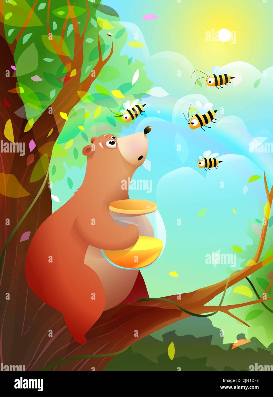 Hungry honeybee Stock Vector Images - Alamy