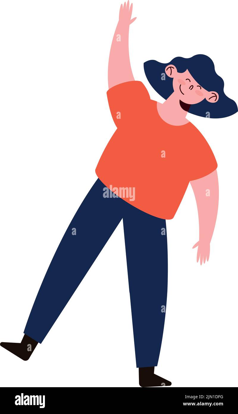 woman with hand up character Stock Vector Image & Art - Alamy