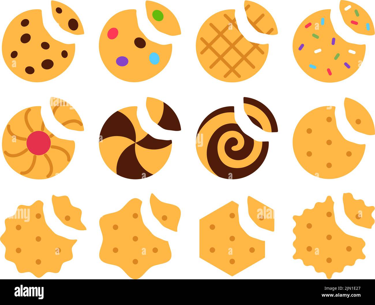 Biscuit cookies isolated cracker Stock Vector Images - Alamy