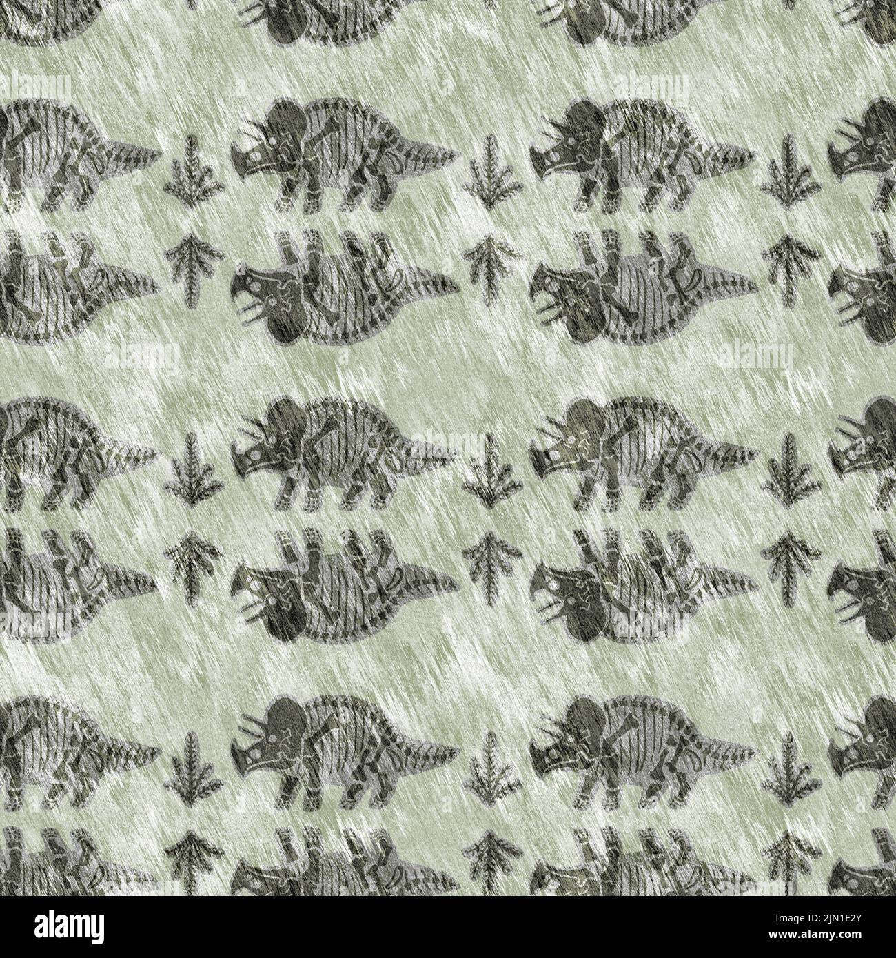 Hand drawn triceratops fossil bones dinosaur seamless pattern. Gender ...