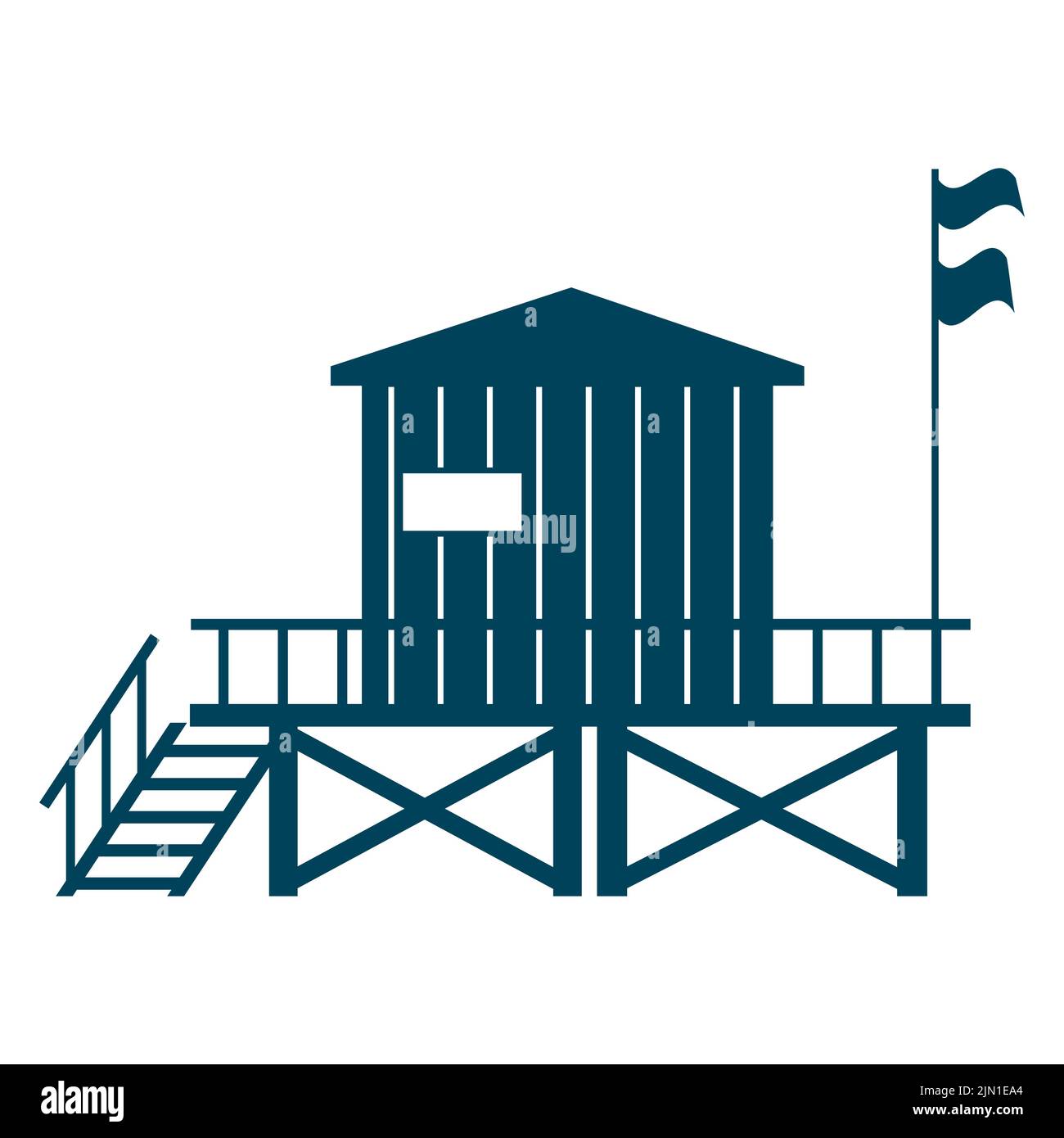 Lifeguard stand silhouette Cut Out Stock Images & Pictures - Alamy