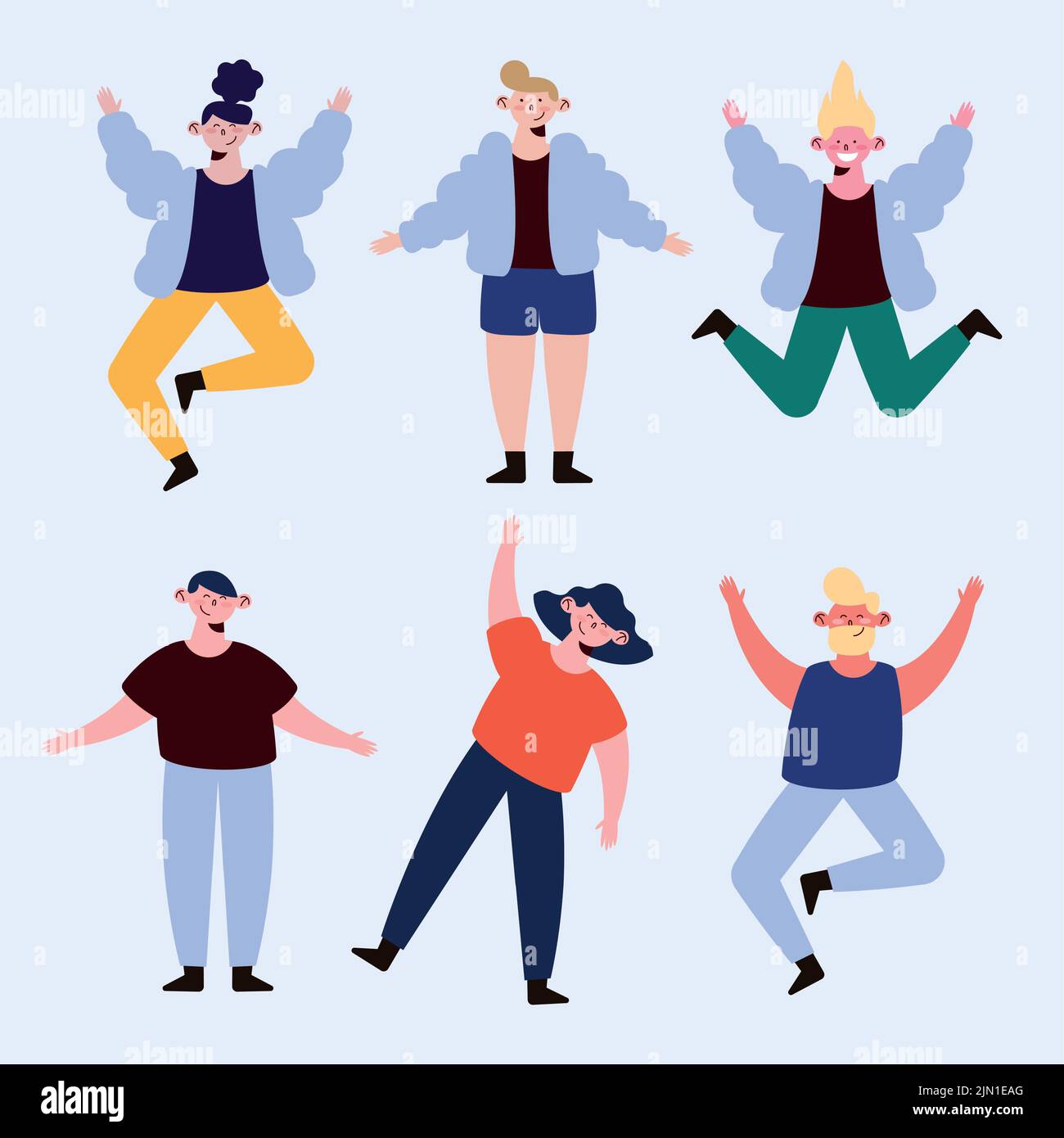 Six persons characters hi-res stock photography and images - Alamy