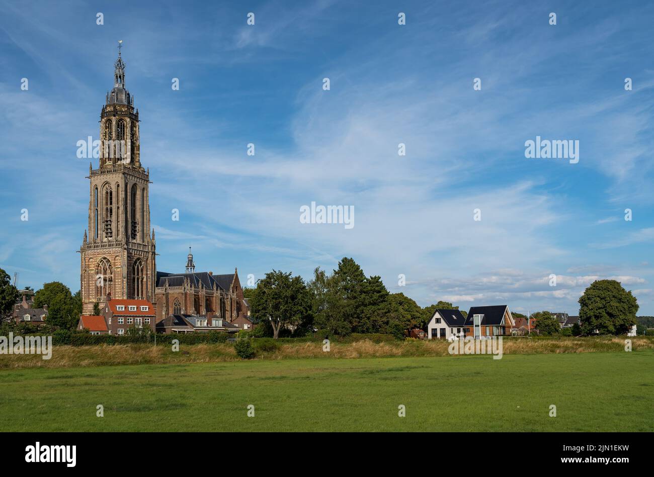 Landscape of Rhenen, view of the gothic Cunera church Stock Photo - Alamy