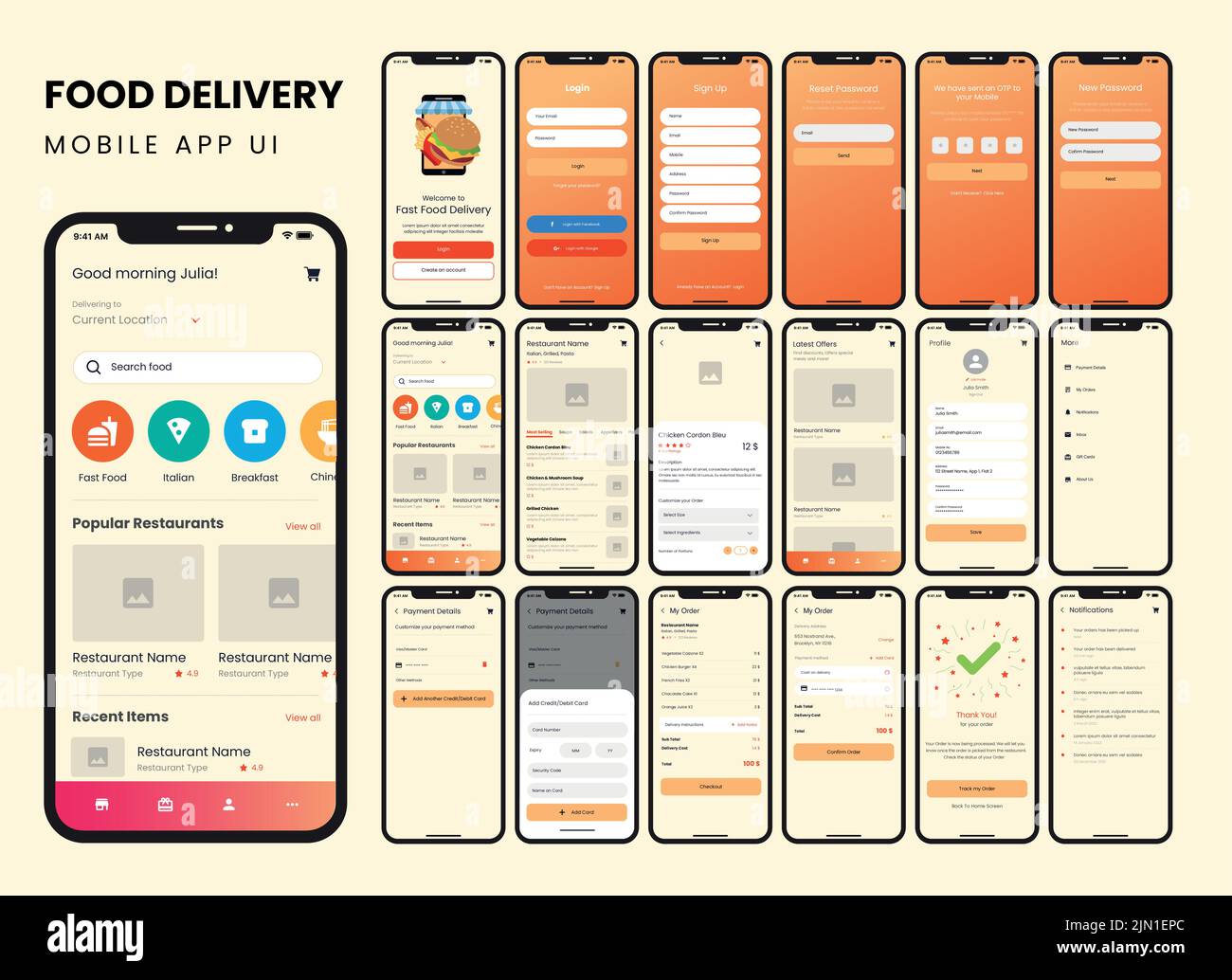 Food menu app hi-res stock photography and images - Alamy