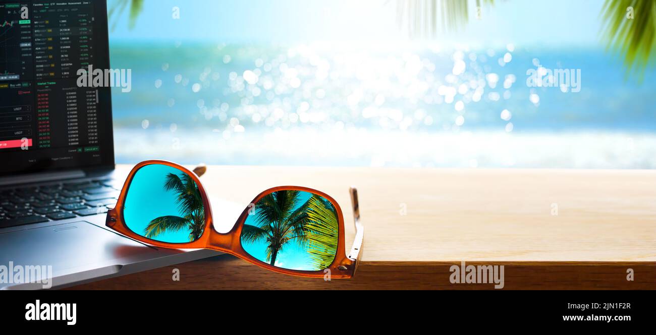 Art concept perfect Enjoyment of working remotely in a dream office on ...