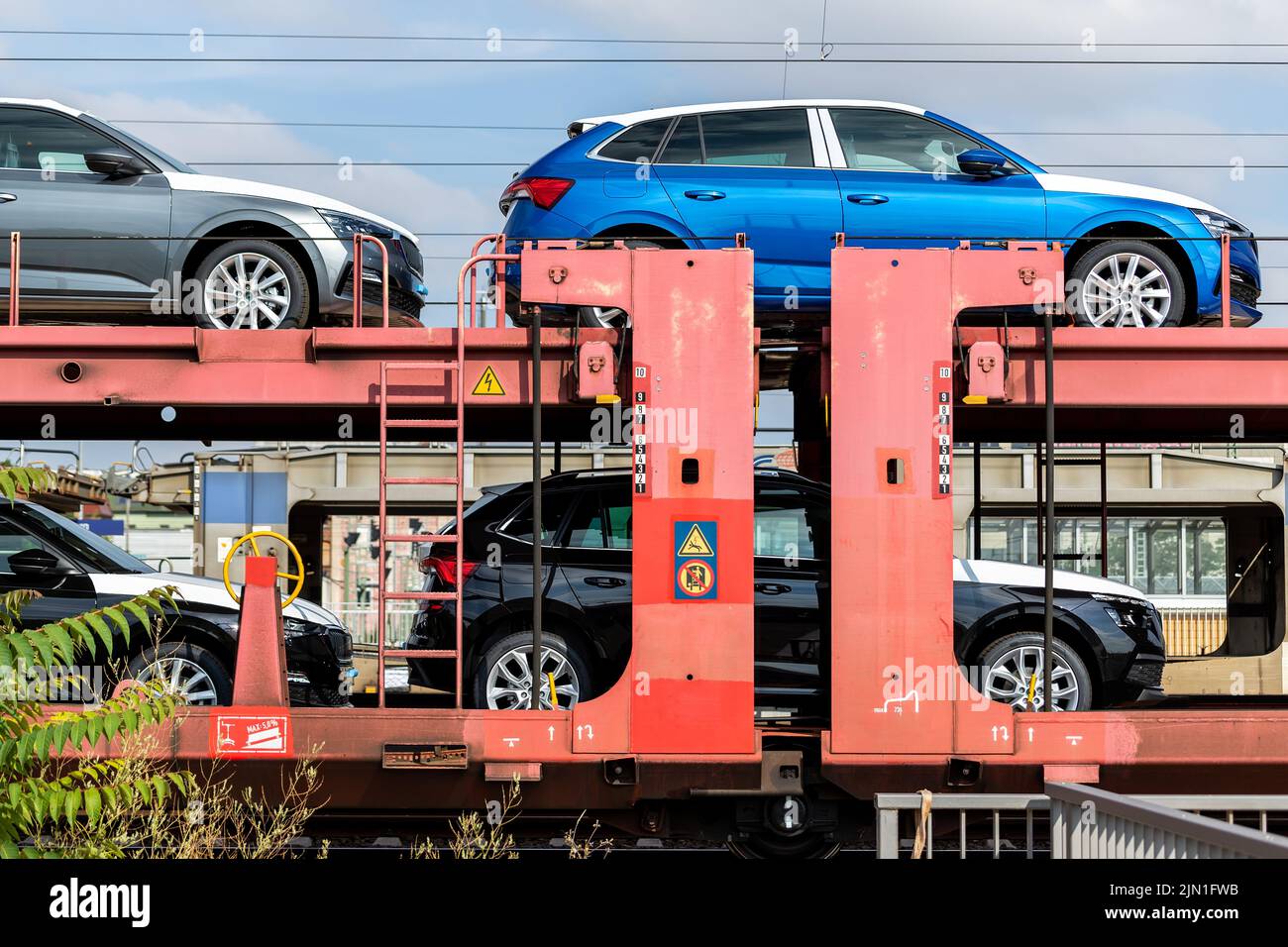 Mane new modern electric and fuel cars transportation by cargo freight ...