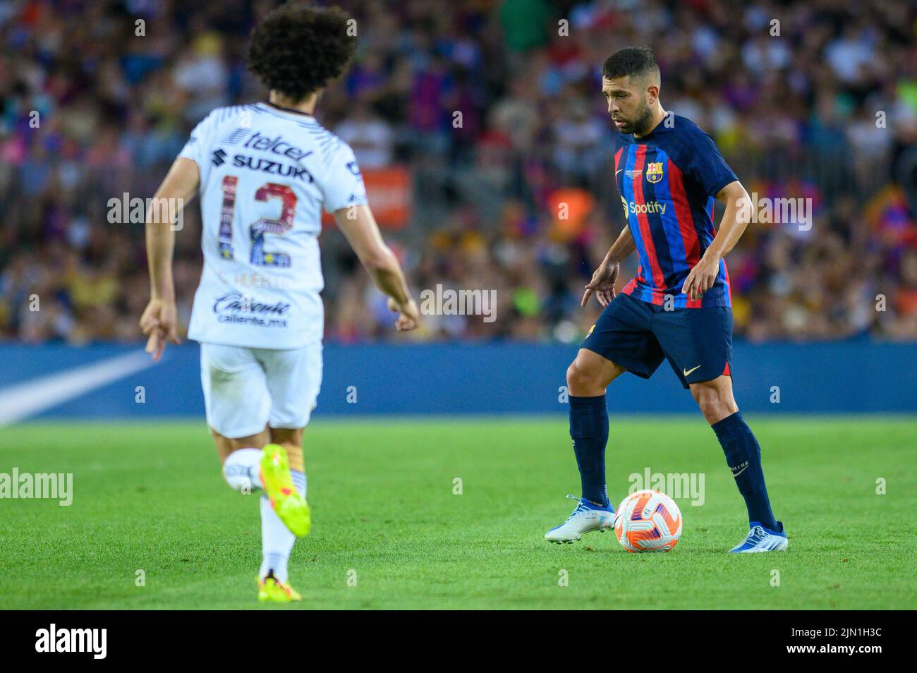 Jordi Alba of FC Barcelona during the Joan Gamper Trophy match between ...