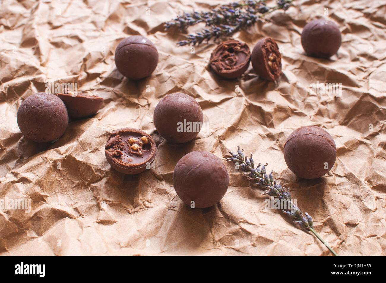 Round chocolate candies hi-res stock photography and images - Alamy