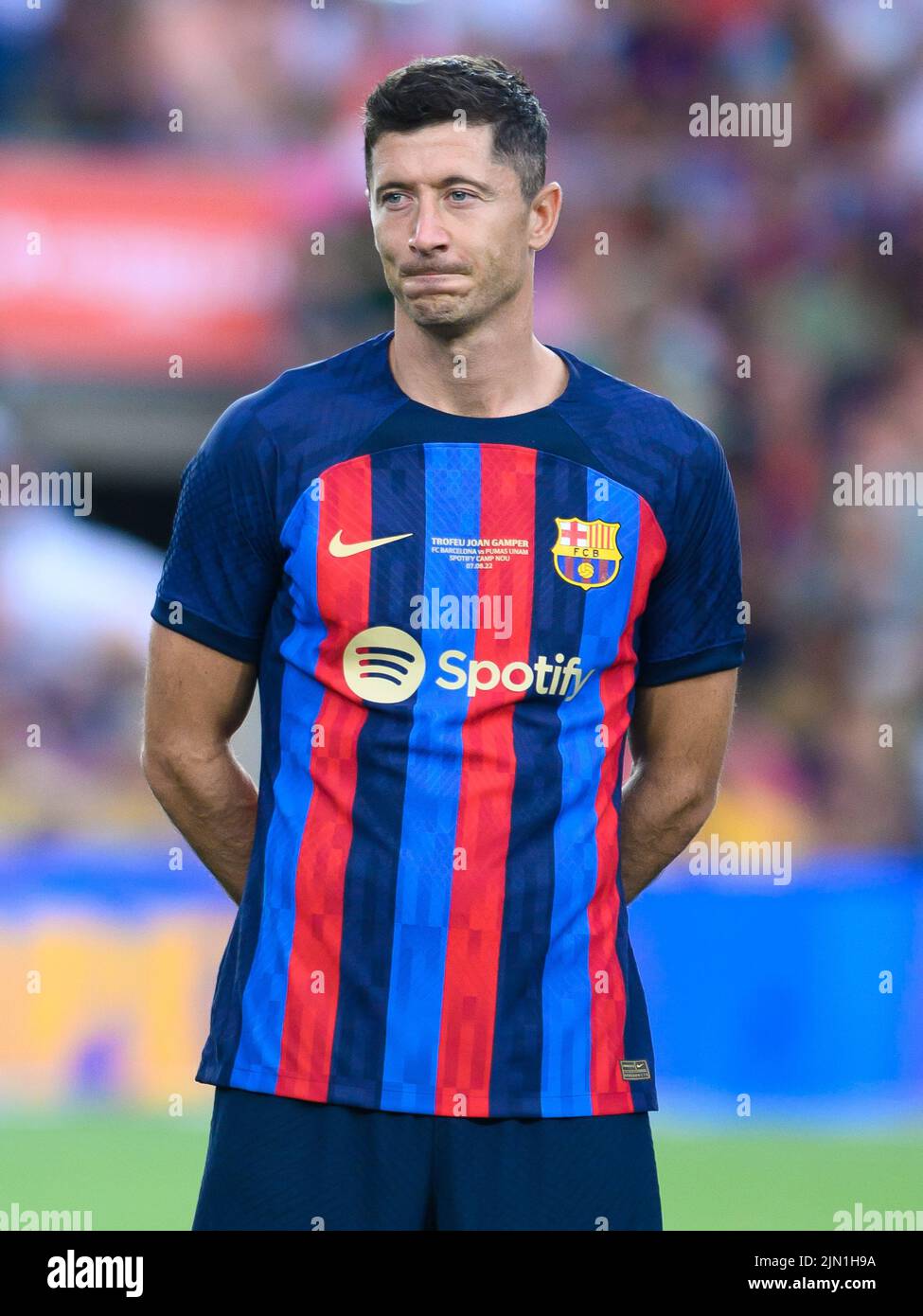 Robert Lewandowski of FC Barcelona during the Joan Gamper Trophy match ...
