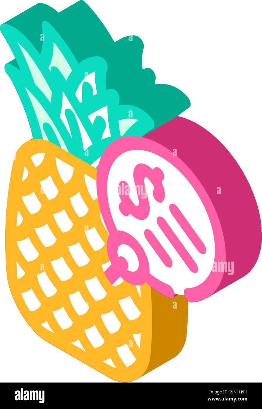 natural product pineapple isometric icon vector illustration Stock ...