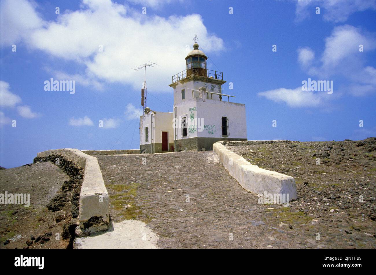 The lighthouse Morro Negro, Boavista, Cape Verde Islands, Africa Stock ...