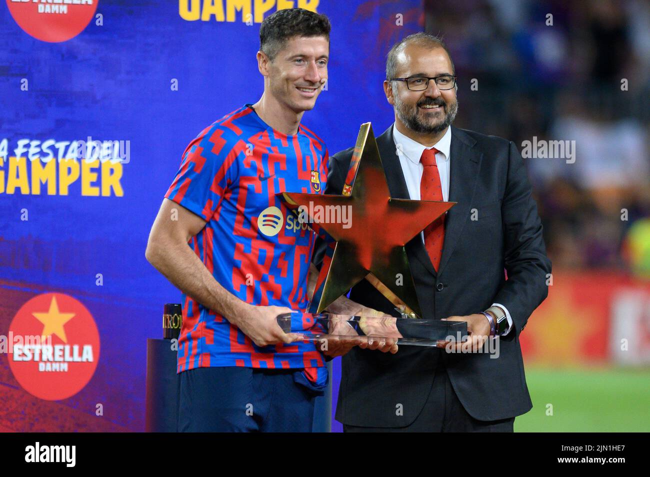 Robert Lewandowski of FC Barcelona during the Joan Gamper Trophy match ...