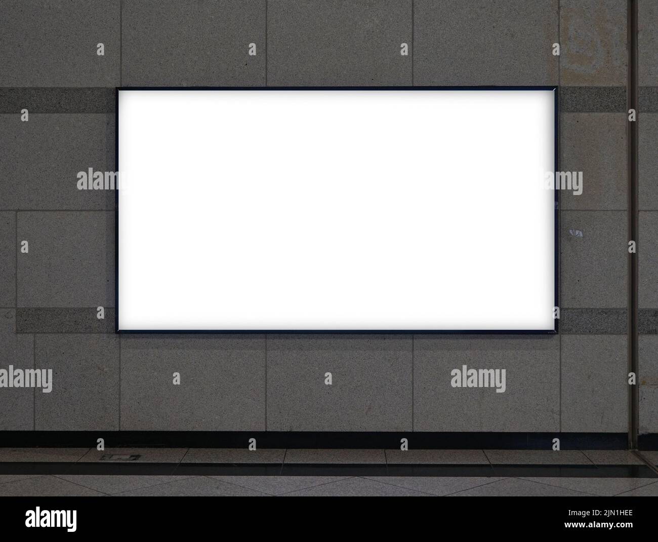 underground shopping mall advertising mock up photo Stock Photo - Alamy