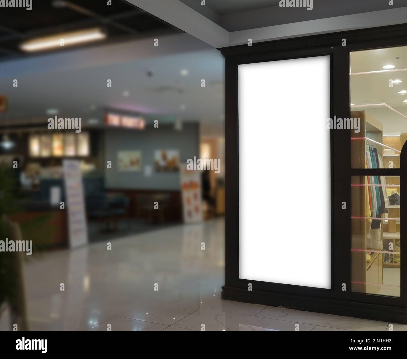 underground shopping mall advertising mock up photo Stock Photo - Alamy