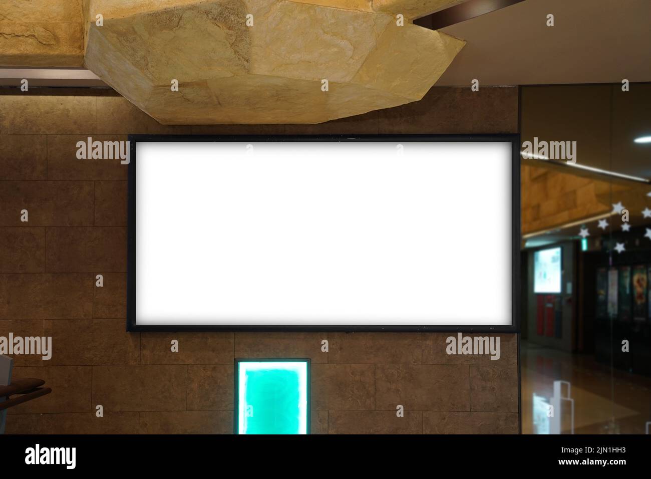 underground shopping mall advertising mock up photo Stock Photo - Alamy