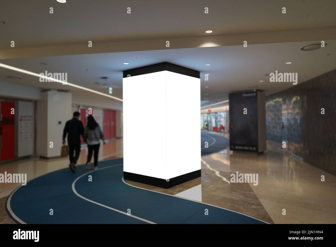 underground shopping mall advertising mock up photo Stock Photo - Alamy