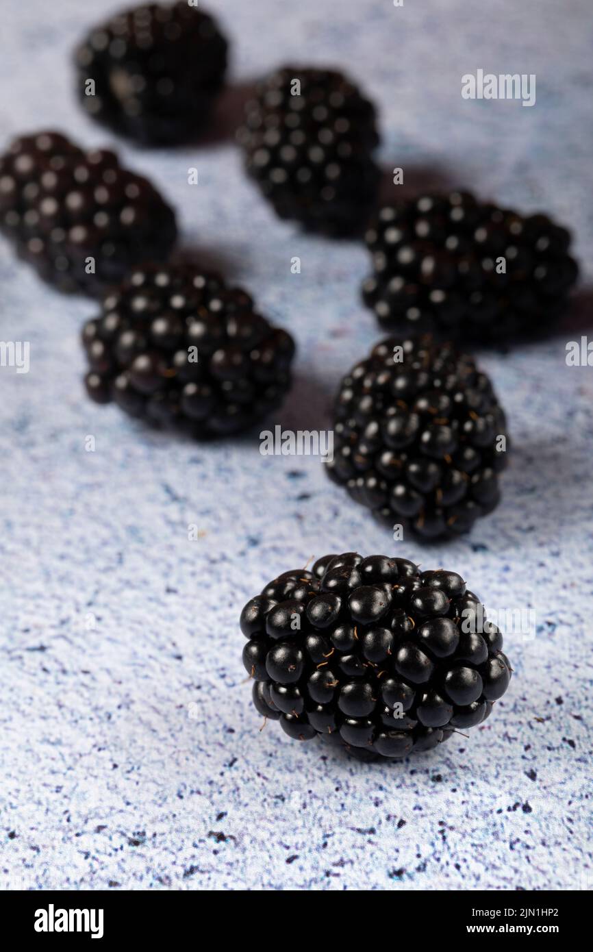 Macro close up of blackberries Stock Photo - Alamy