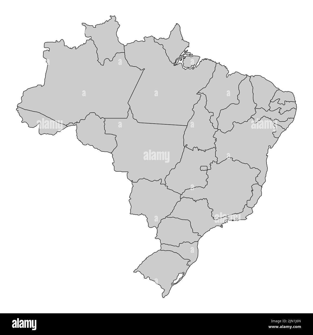 Brazil administrative divisions. Isolated map on white background Stock ...