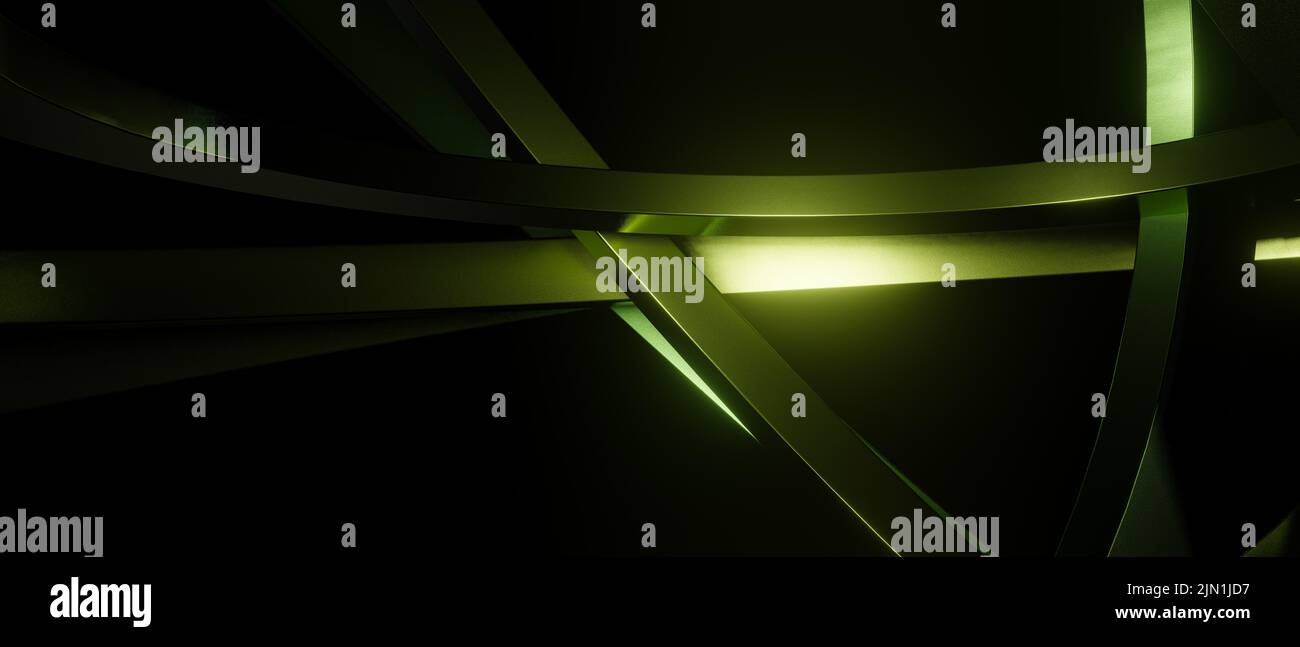 Green Metallic Banner Background Wallpaper 3D Render Stock Photo - Alamy