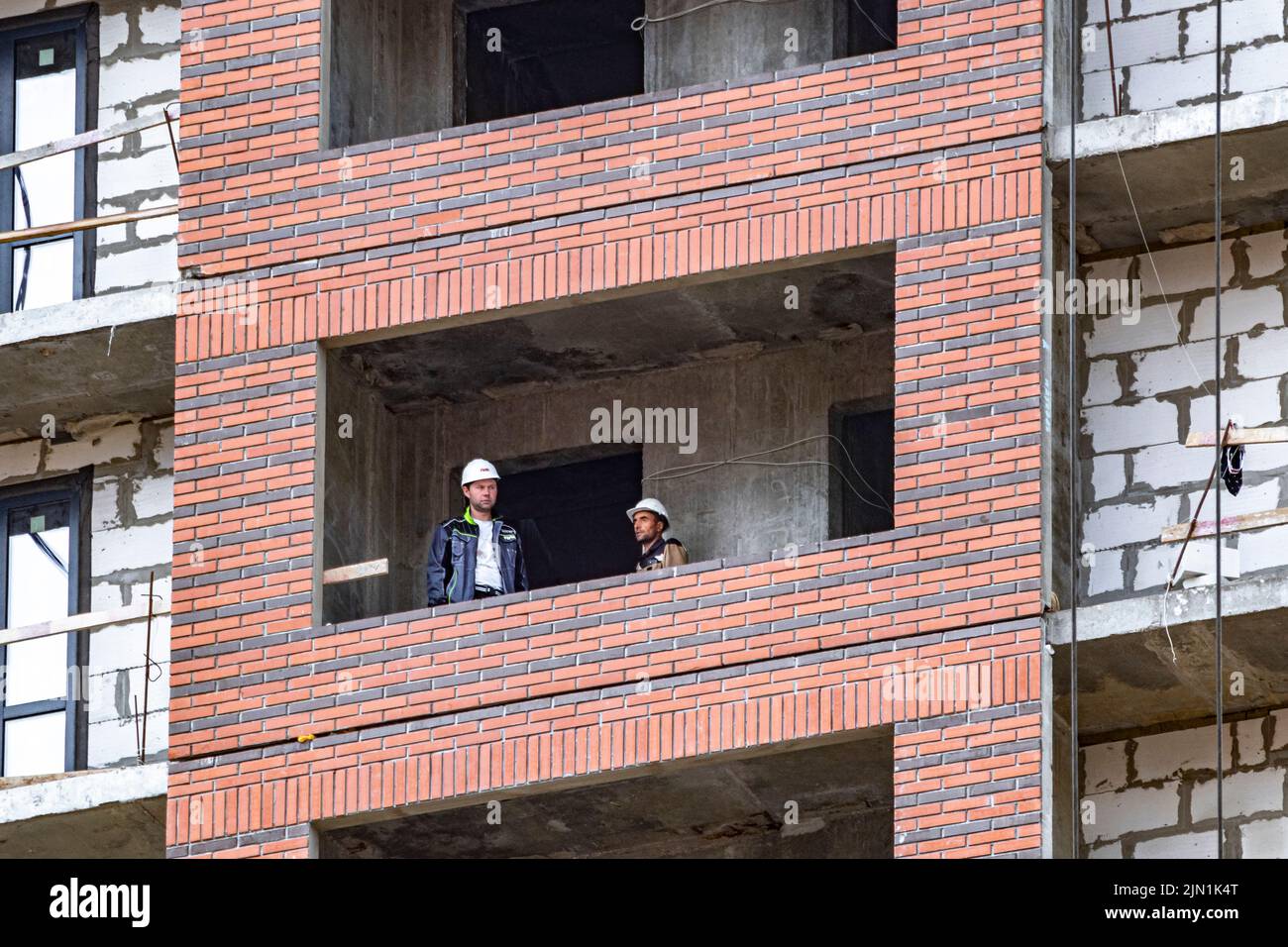 Russia, Moscow. Construction of houses Stock Photo - Alamy