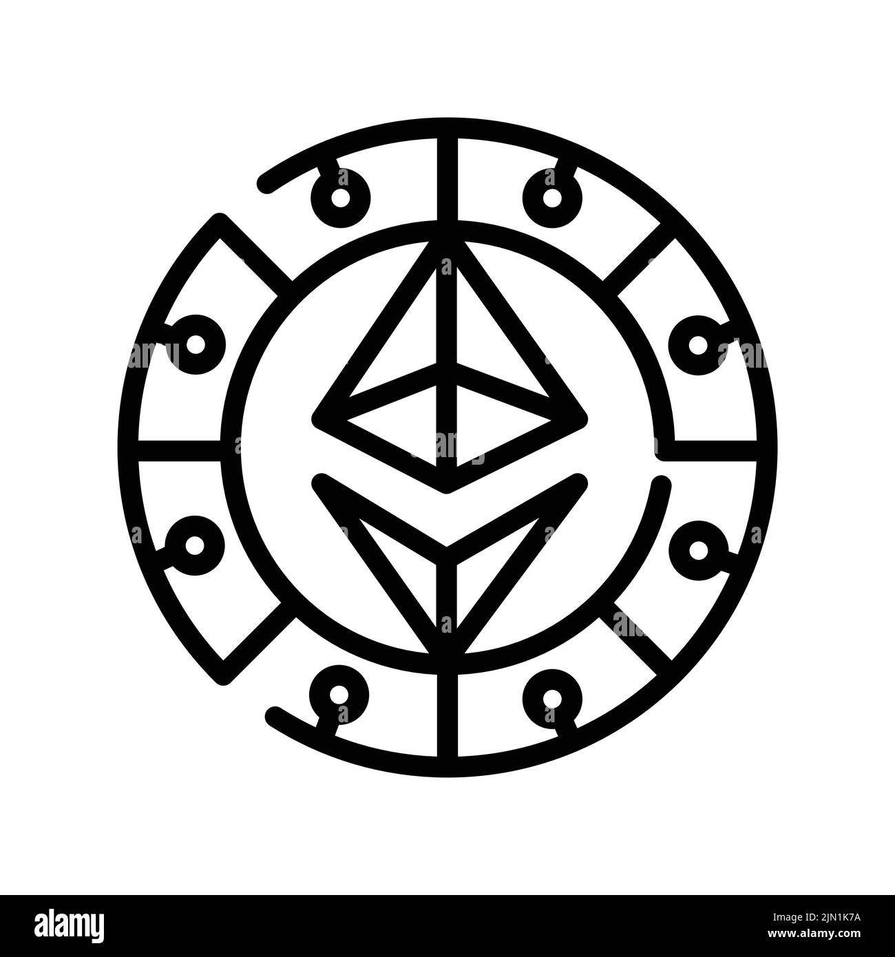 Token black line icon. Virtual money. Pictogram for web page Stock ...