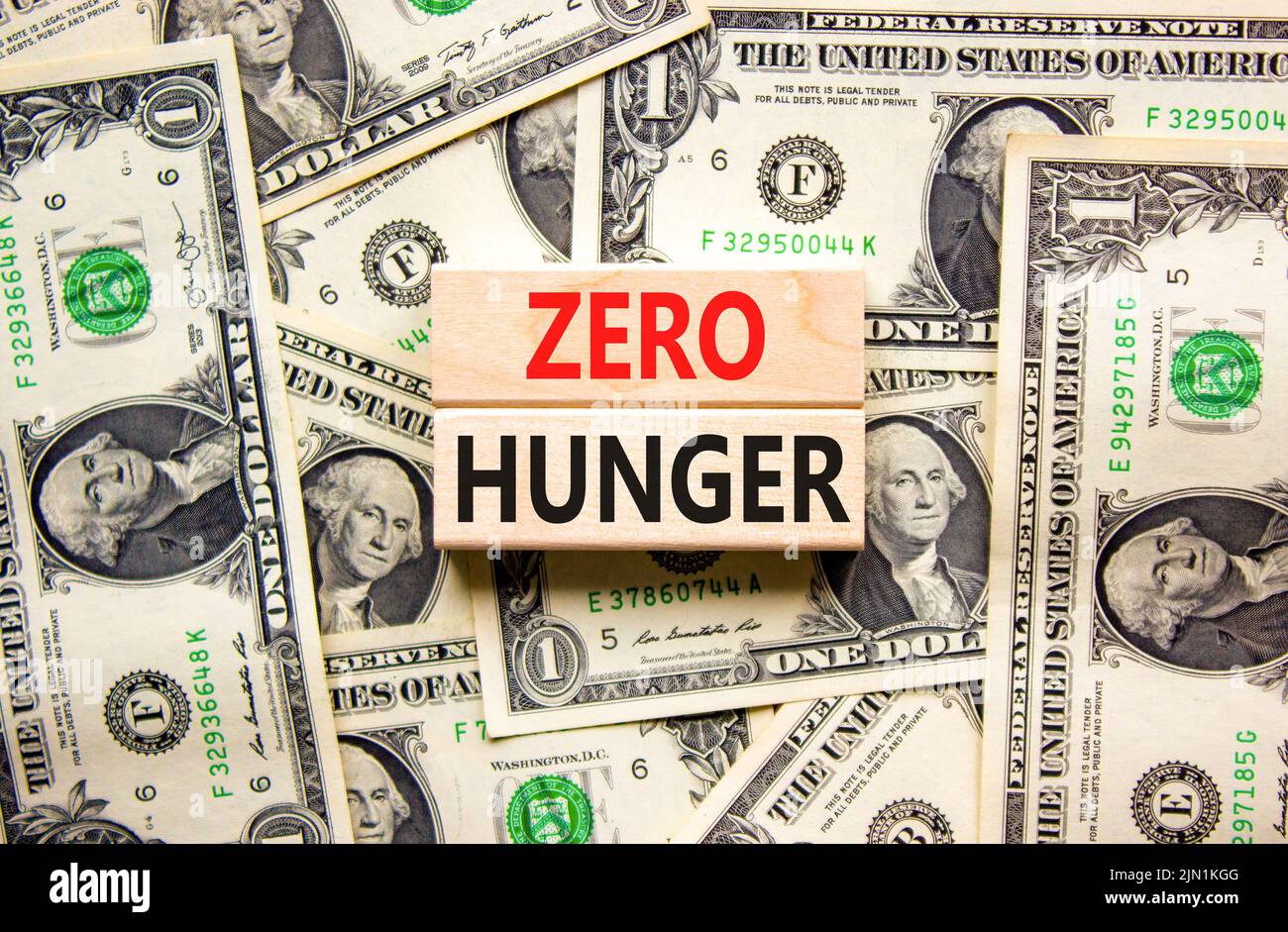 Zero hunger symbol. Concept words Zero hunger on wooden blocks on a ...
