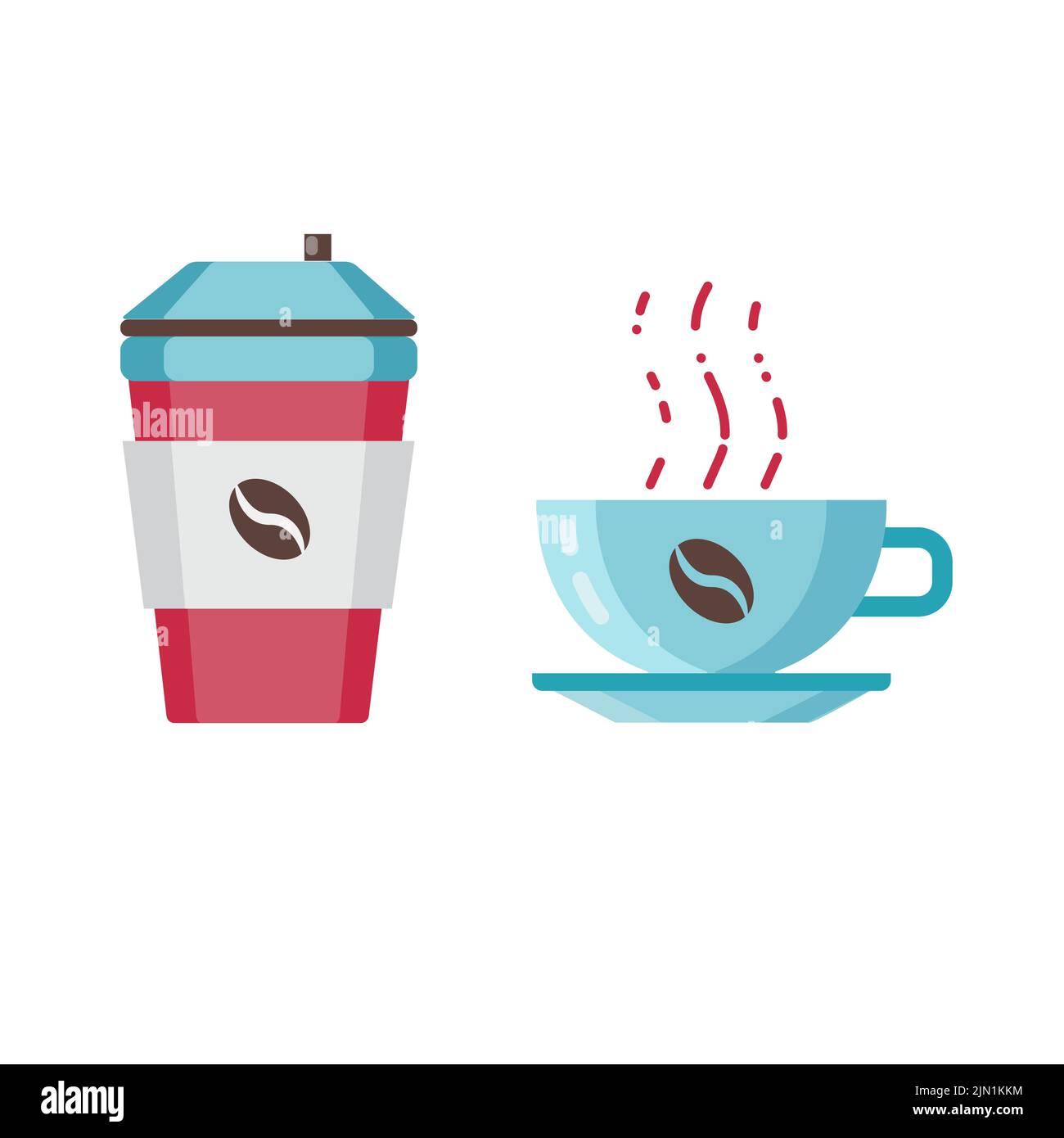 Espresso in white cups Stock Vector Images - Alamy