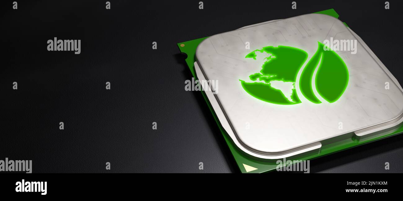 Green World Earth Technology 3D Render Stock Photo - Alamy