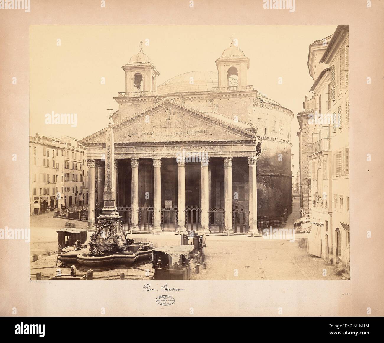 N.N., Pantheon, Rome: View. Photo on cardboard, (including scan edge ...