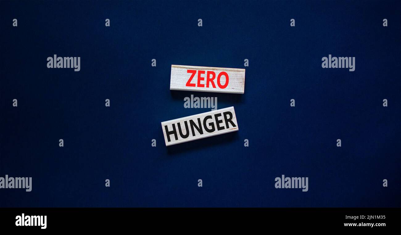 Zero hunger symbol. Concept words Zero hunger on wooden blocks on a ...