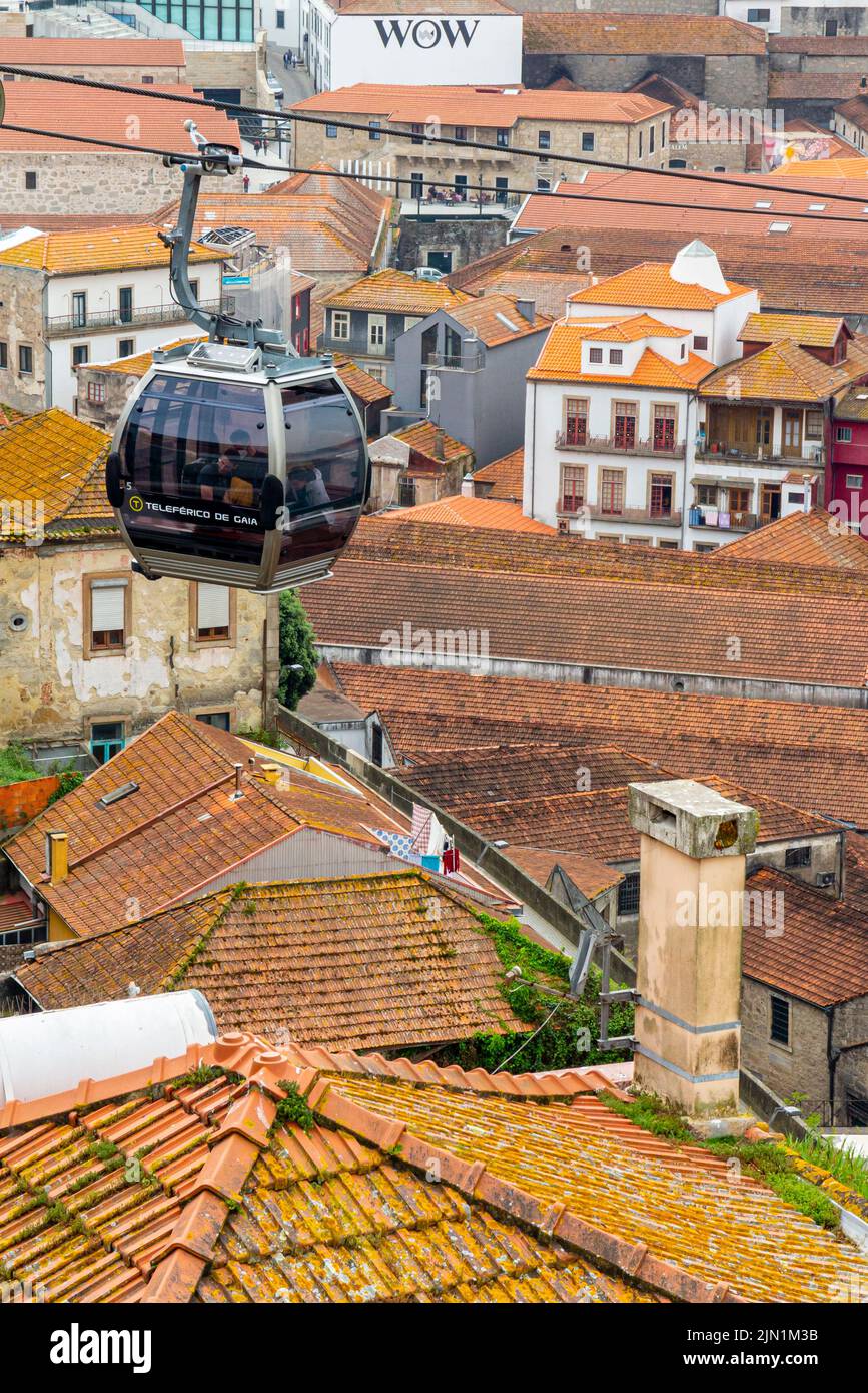 The Teleferico de Gaia cable car system that runs between Vila Nova de ...