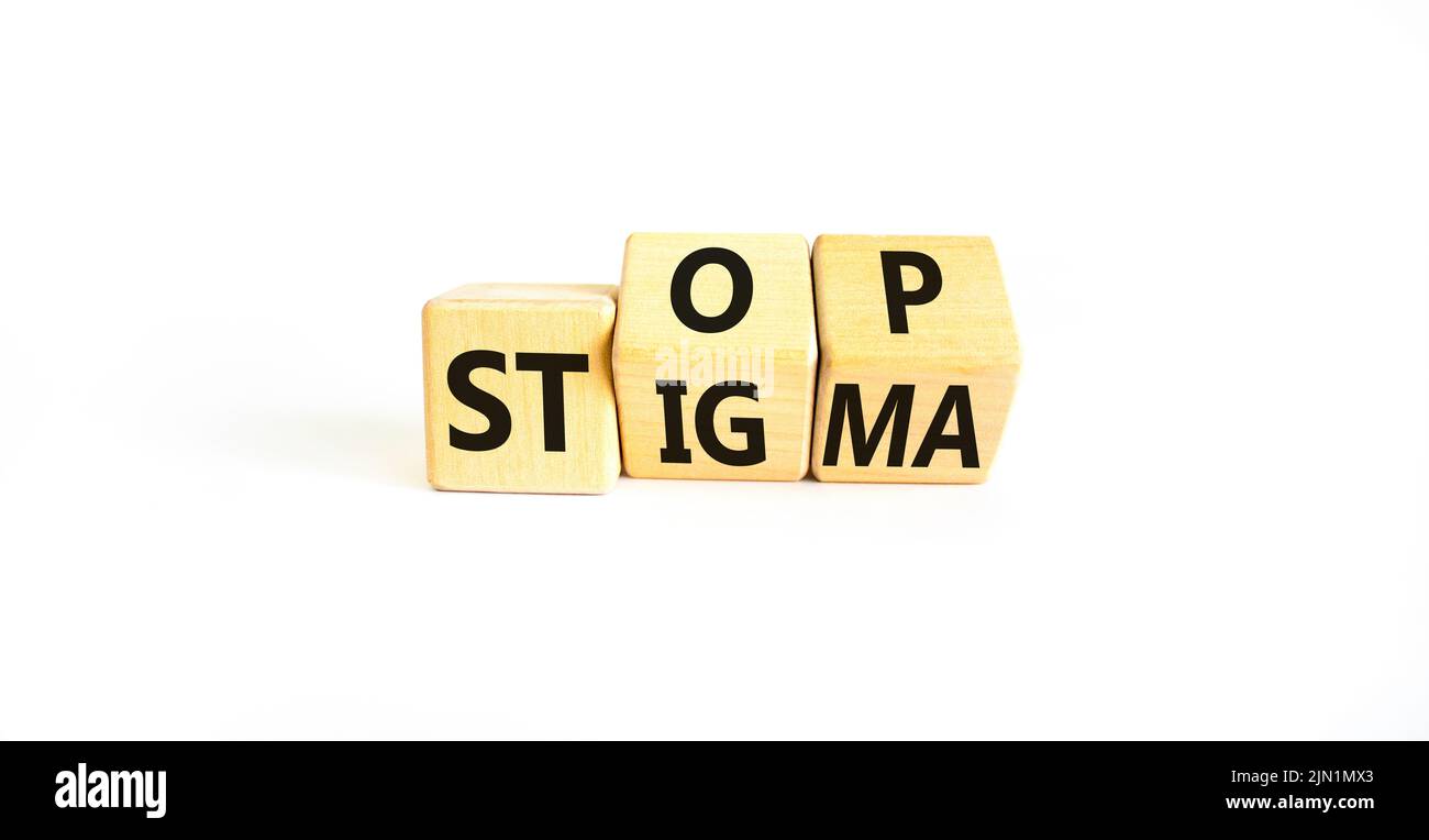 Stop stigma symbol. Concept words Stop stigma on wooden cubes ...