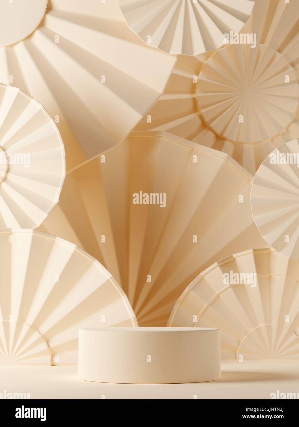 Chinese beige luxury background with pedestal, podium, round stage ...