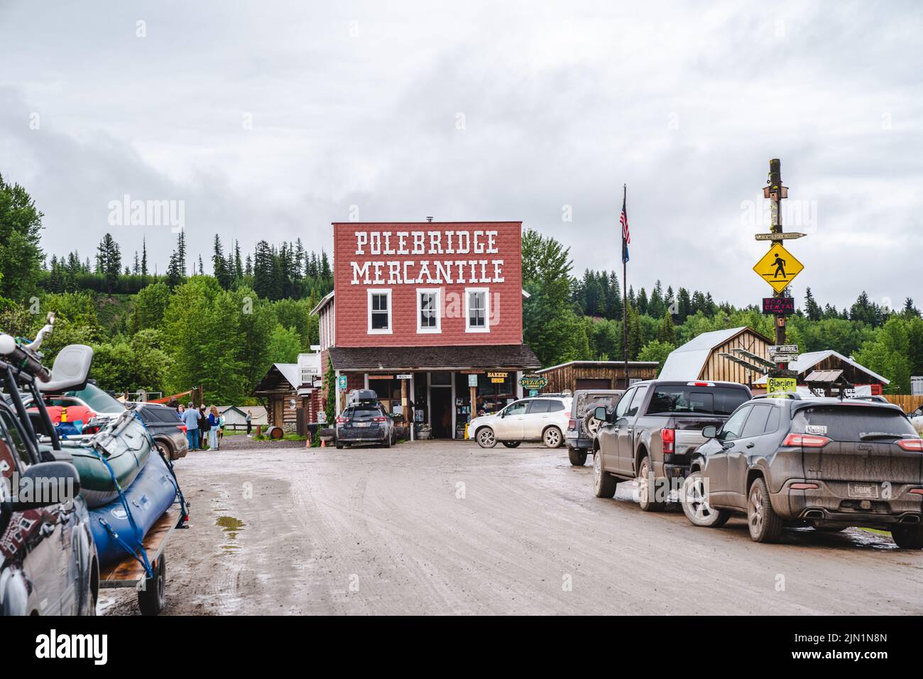 Polebridge, Montana - July 3, 2022: Polebridge Mercantile, shown from ...