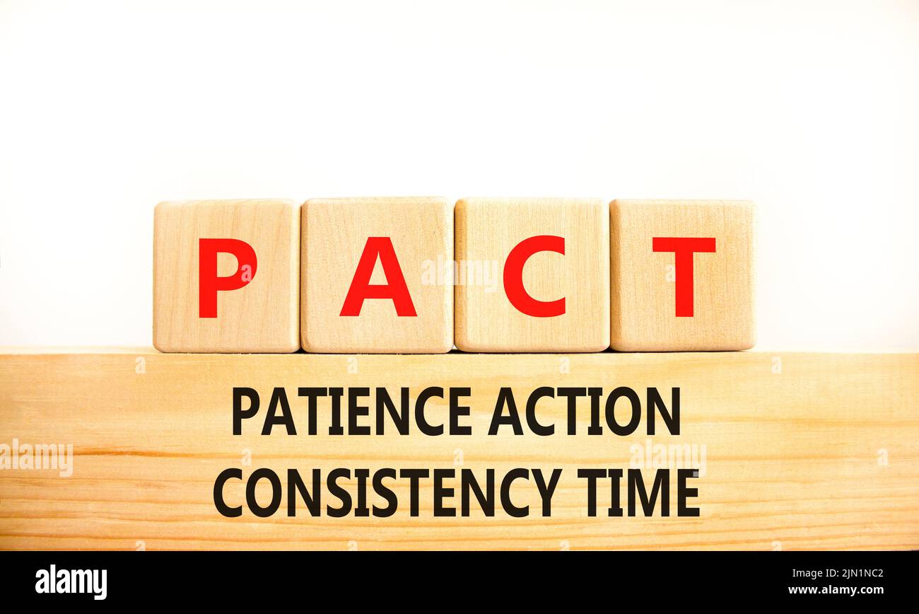 PACT patience action consistency time symbol. Concept words PACT ...
