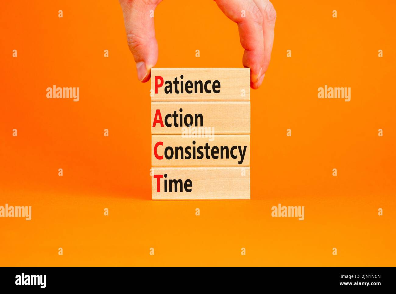 PACT patience action consistency time symbol. Concept words PACT ...