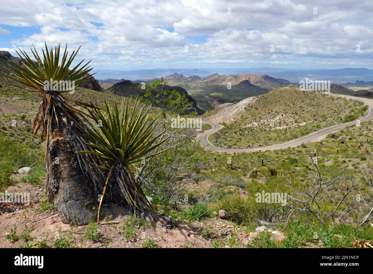 A scenic viewpoint in the Black Mountains at Sitgreaves Pass overlooks ...