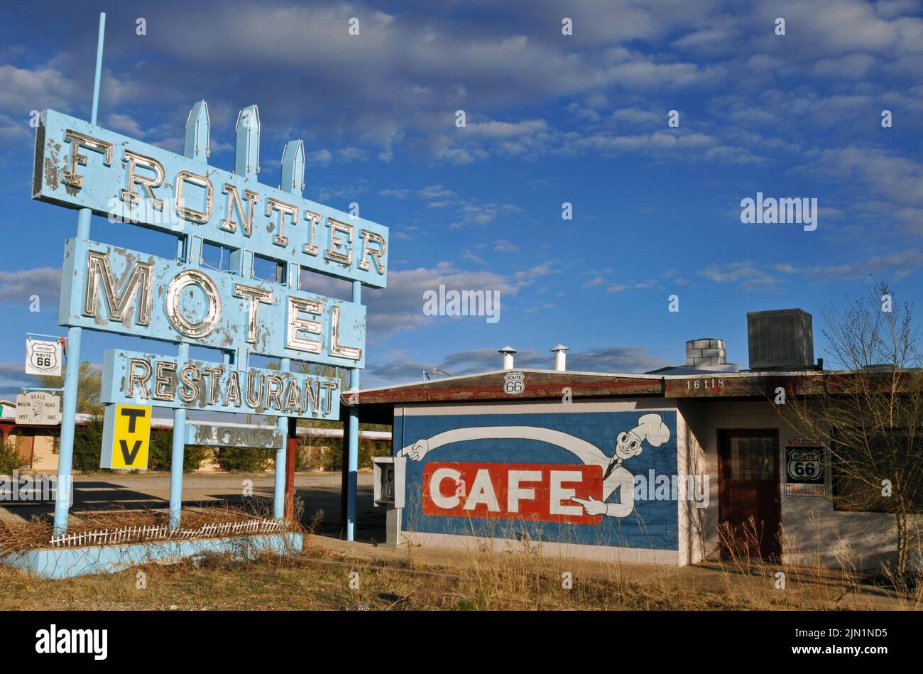 The former Frontier Motel and Cafe opened in 1952 in the Route 66 ...