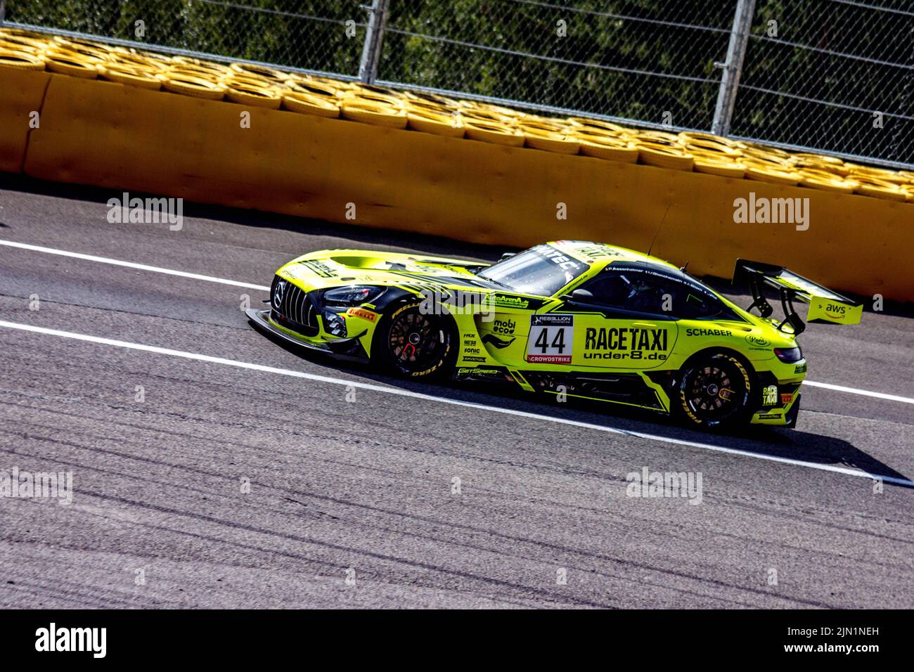 A view of a racing car during Total 24 Hours Spa Francorchamps 2022 in ...