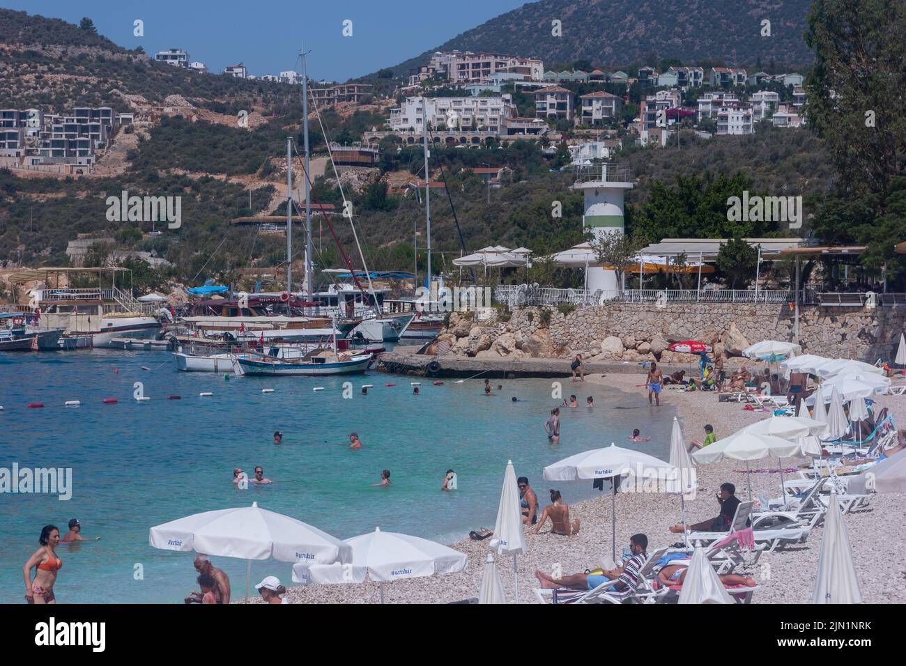 Kalkan, Antalya, Turkey – July 6, 2022: Domestic and foreign ...