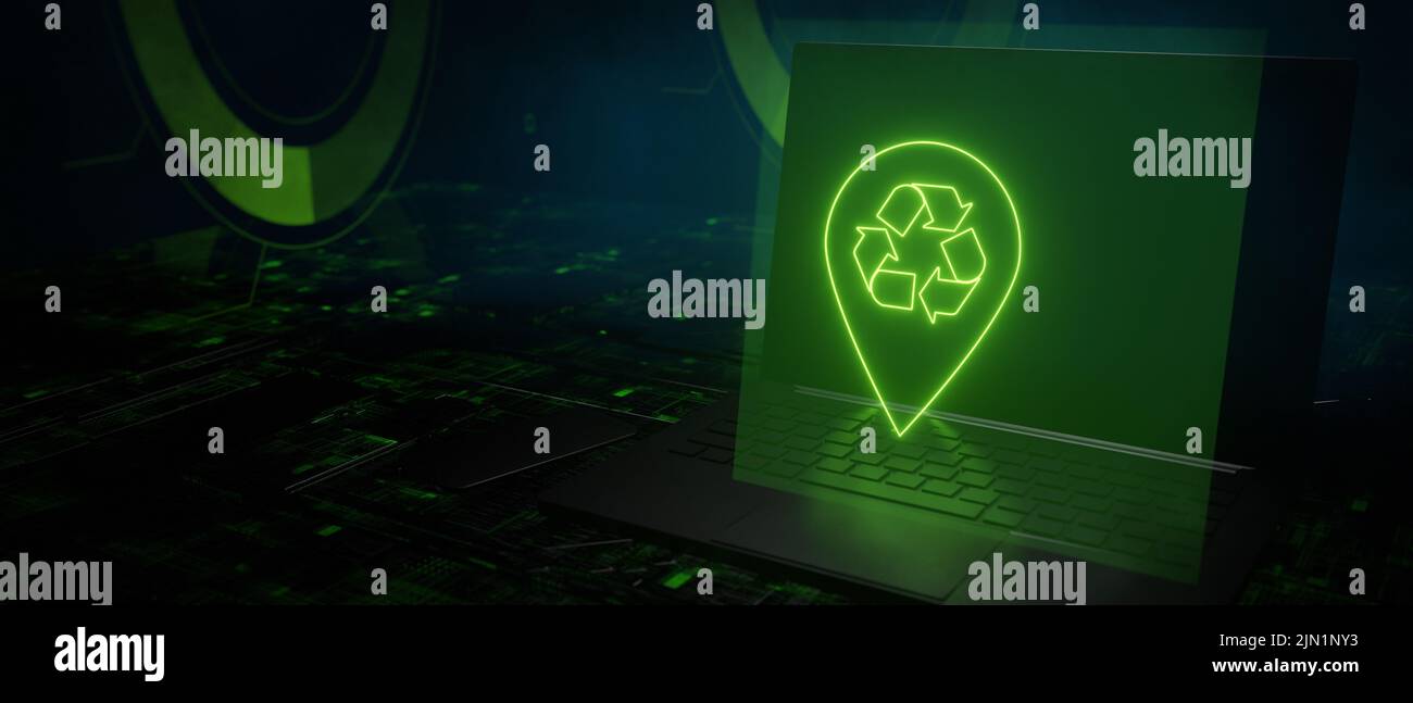 Recycle geolocation environment green eco 3D Illustration Stock Photo ...