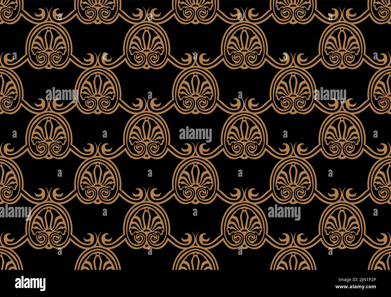 Greek decorative element flower Lotus pattern, greek shape seamless ...