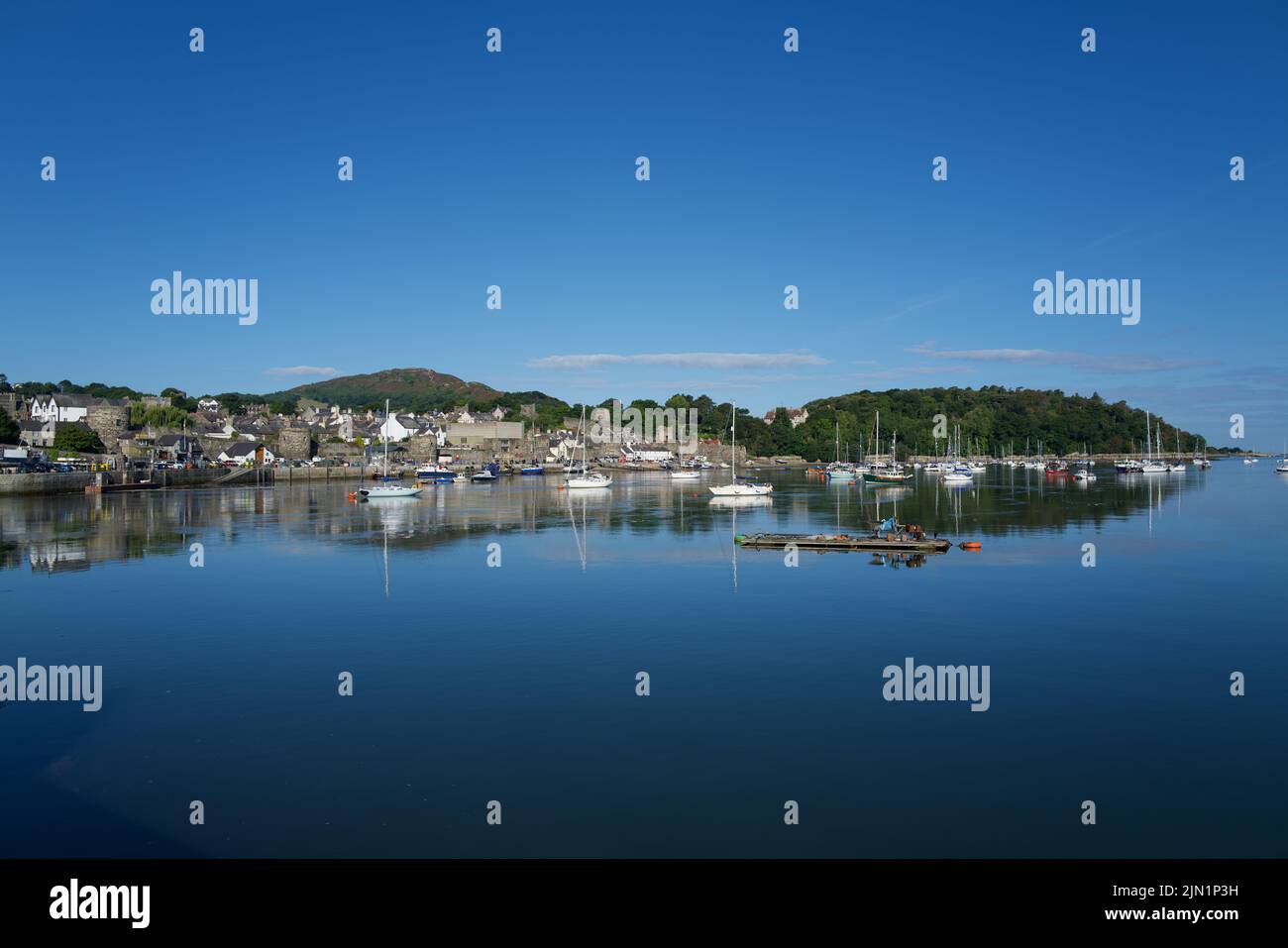 The magnificent Conwy Estuary stretches between Deganwy Castle and ...